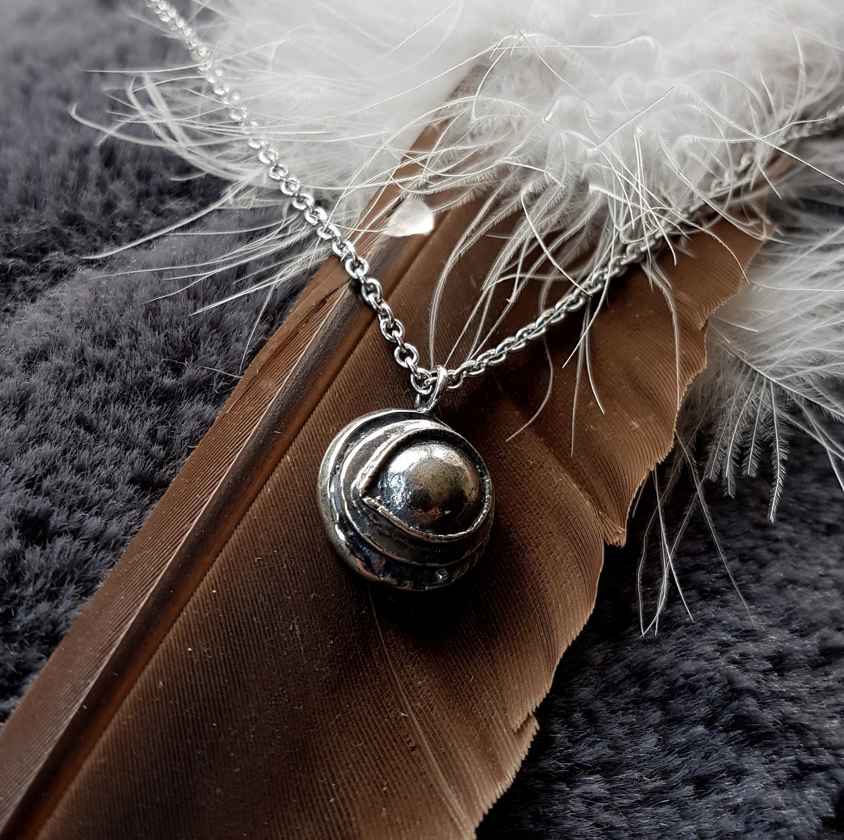 Raven Eye Amulet - Moon Raven Designs Sterling Silver