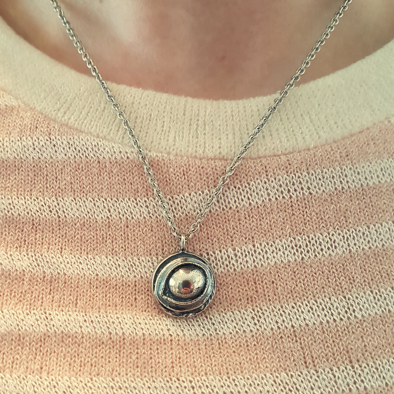 Raven Eye Amulet - Moon Raven Designs Sterling Silver