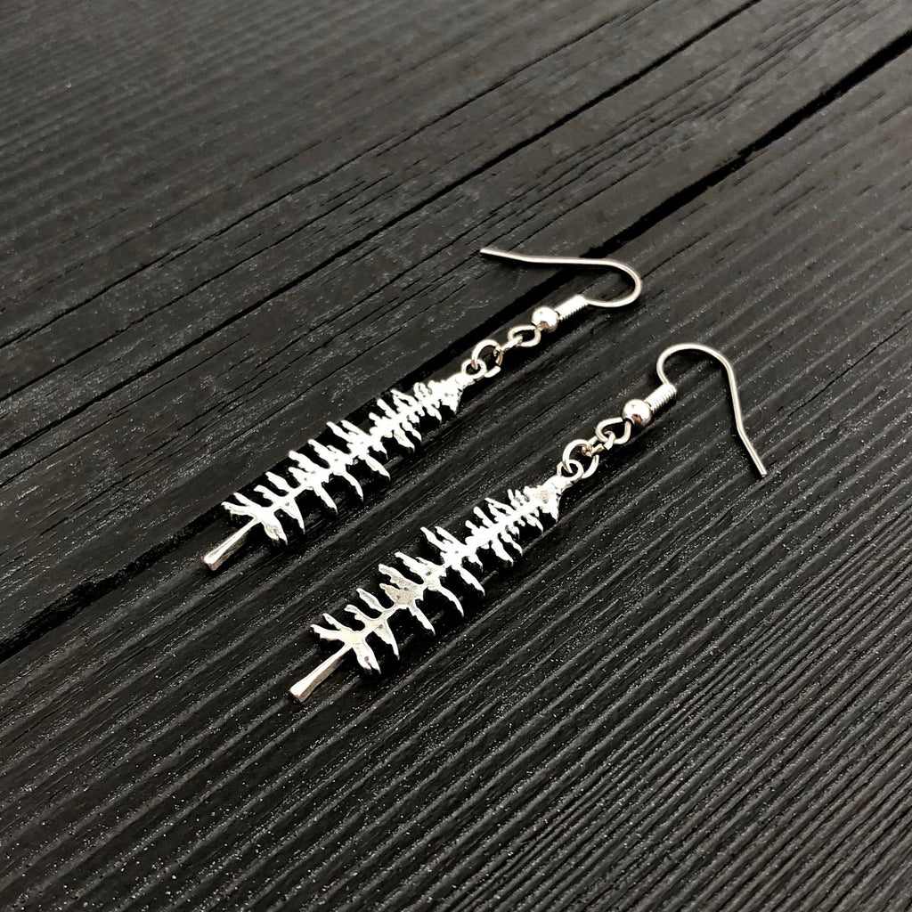 Sterling Silver Tree Earrings – Hand Cast Spruce Silhouette in 925 ...